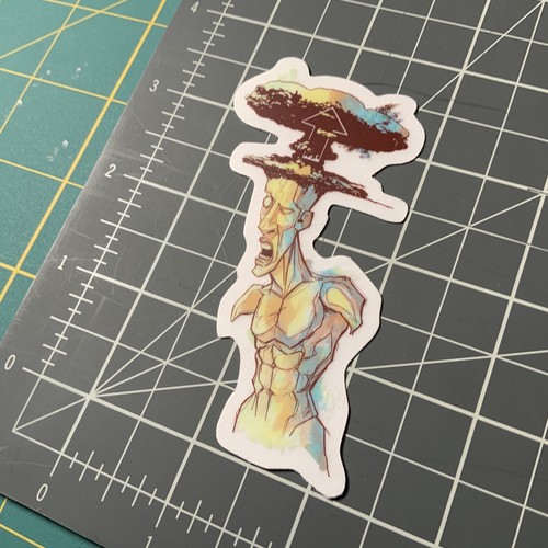 Atomic Vinyl Sticker 3” Artist Johnny Larson Bomb Twisted Mind Comic ...