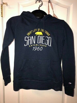 UCSD WOMEN’S HOODED NAVY BLUE/YELLOW SWEATSHIRT ESTABLISHED IN 1960 ...