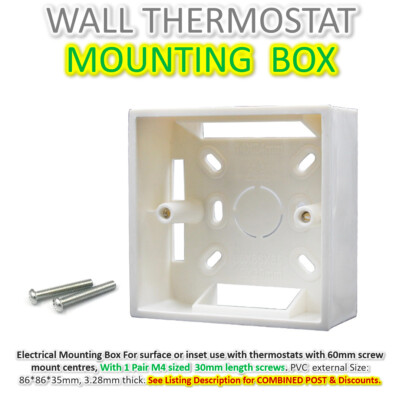 THERMOSTAT MOUNTING BOX Square Electrical Junction Mount Box PVC ...