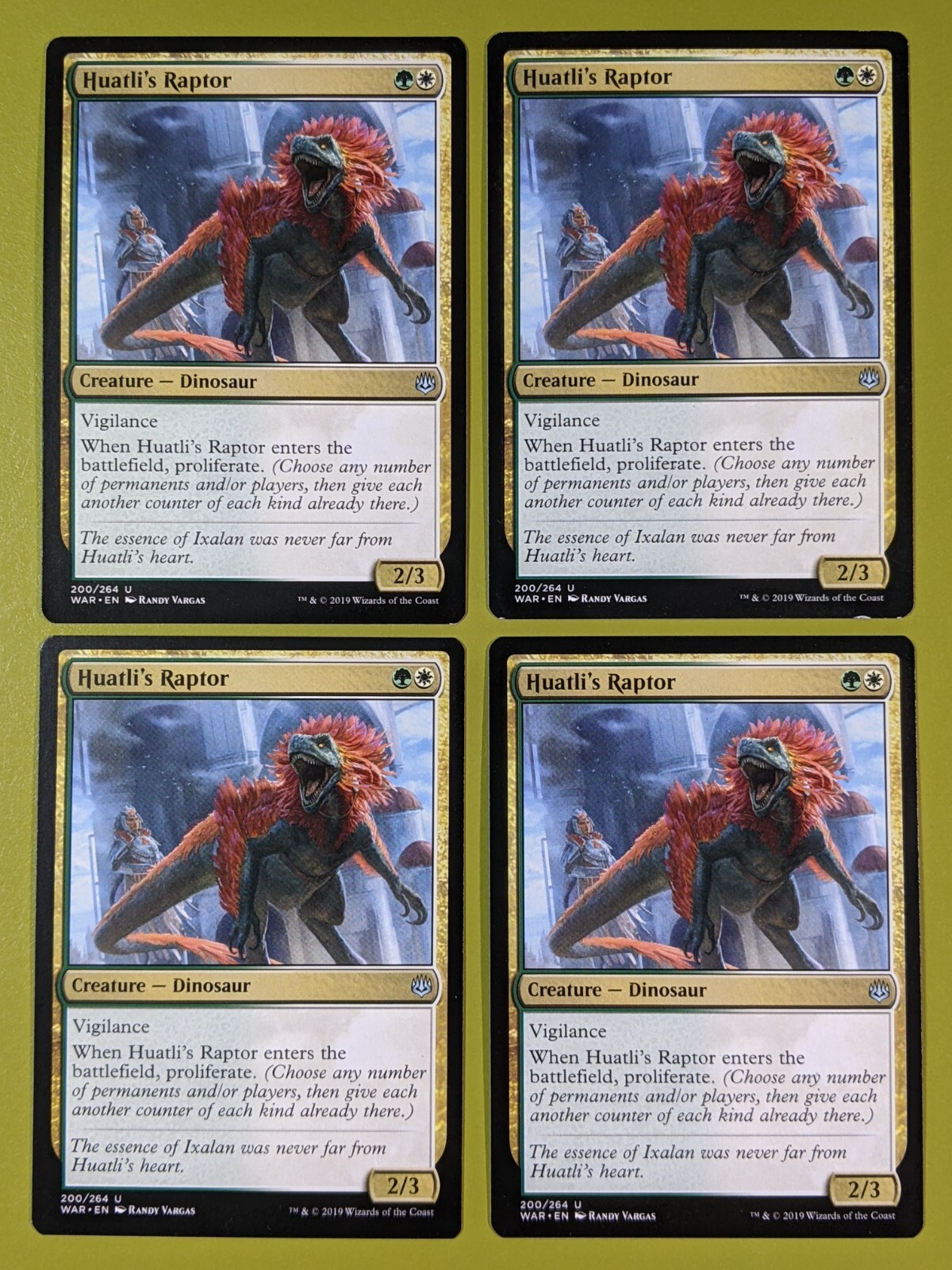 Huatli's Raptor x4 War of the Spark 4x MTG Magic the Gathering | eBay