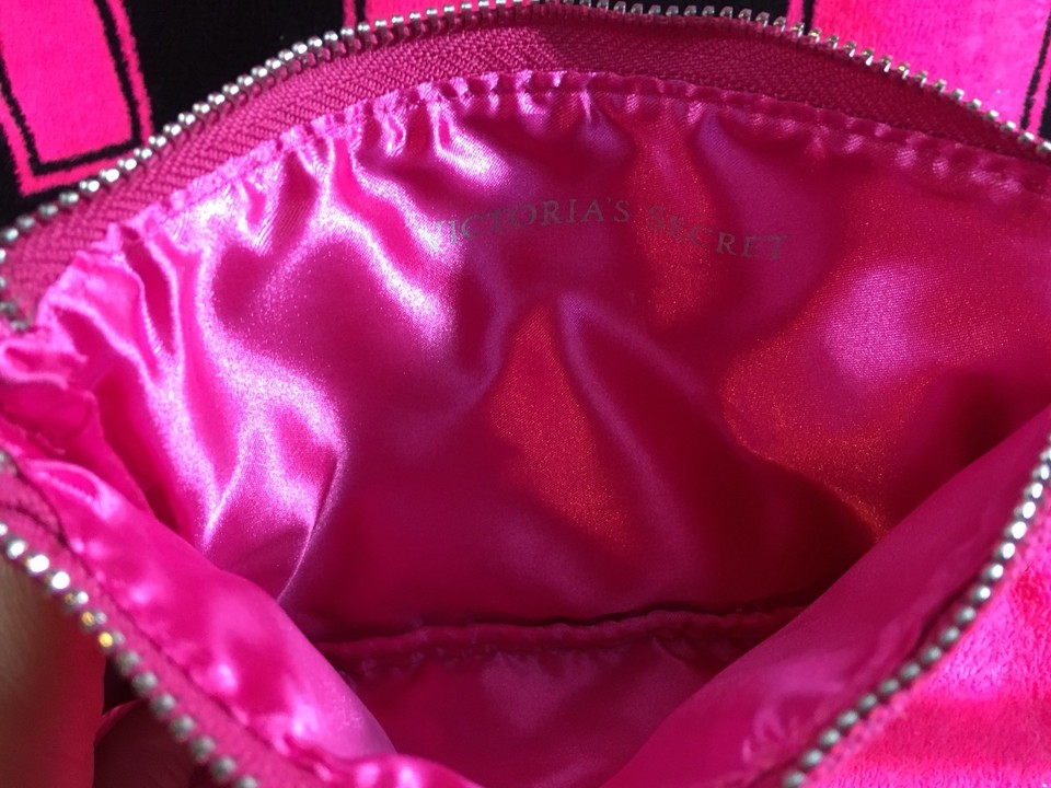 Victoria's Secret Bling Pink Sequin Stripe Wristlet / Wallet / Makeup ...