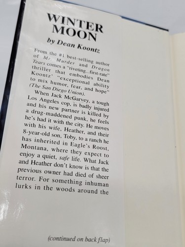 Vintage Horror HB Book Winter Moon by Dean Koontz Hardcover HC DJ 1st ...