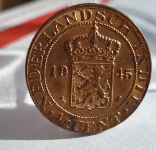 1945 Nederland Indie 1/2 Cent Colonial Copper Coin | eBay