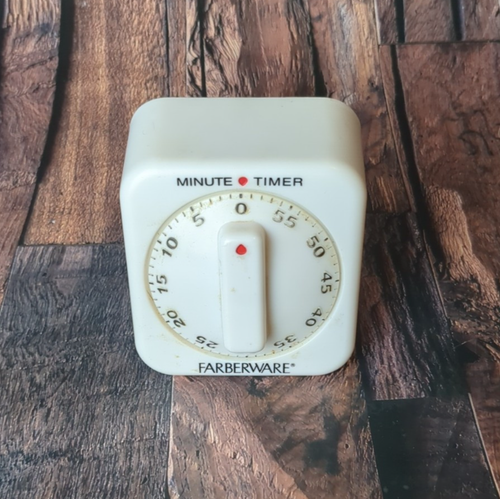 Farberware Minute Timer Manual Kitchen TM-13 White VTG Dial Large ...