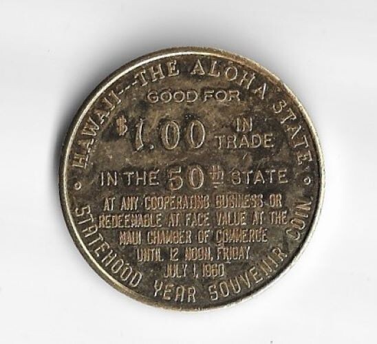 HAWAII THE 50TH ALOHA STATEHOOD 1959 1-1/2" MEDAL | eBay