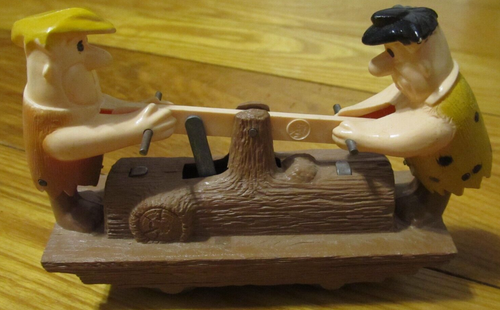 VINTAGE MARX WINDUP FRED FLINTSTONE AND BARNEY RUBBLE Hand Car ...