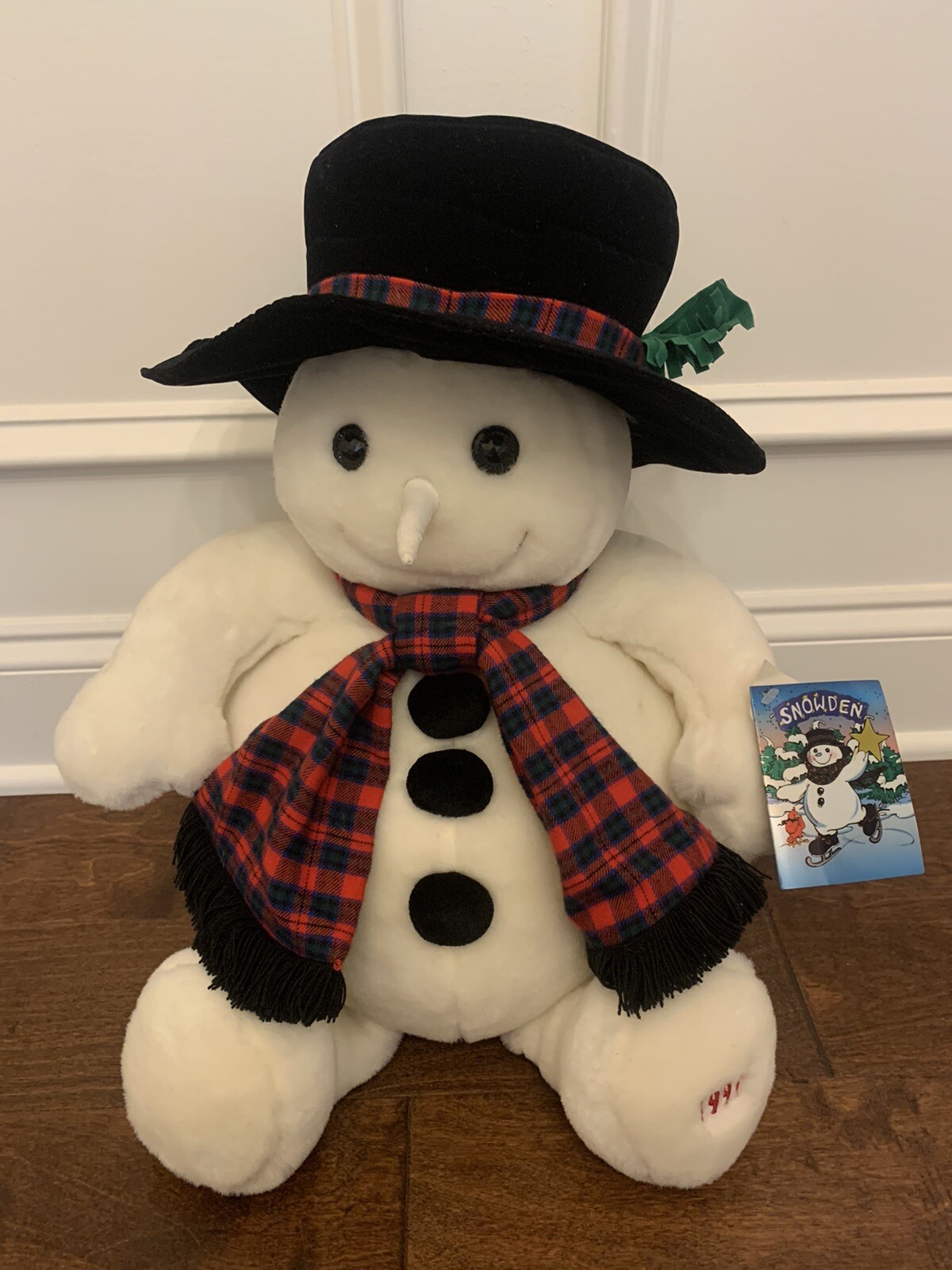 NWT 1997 New Vintage Snowden Plush Snowman 22" Tall Christmas stuffed ...