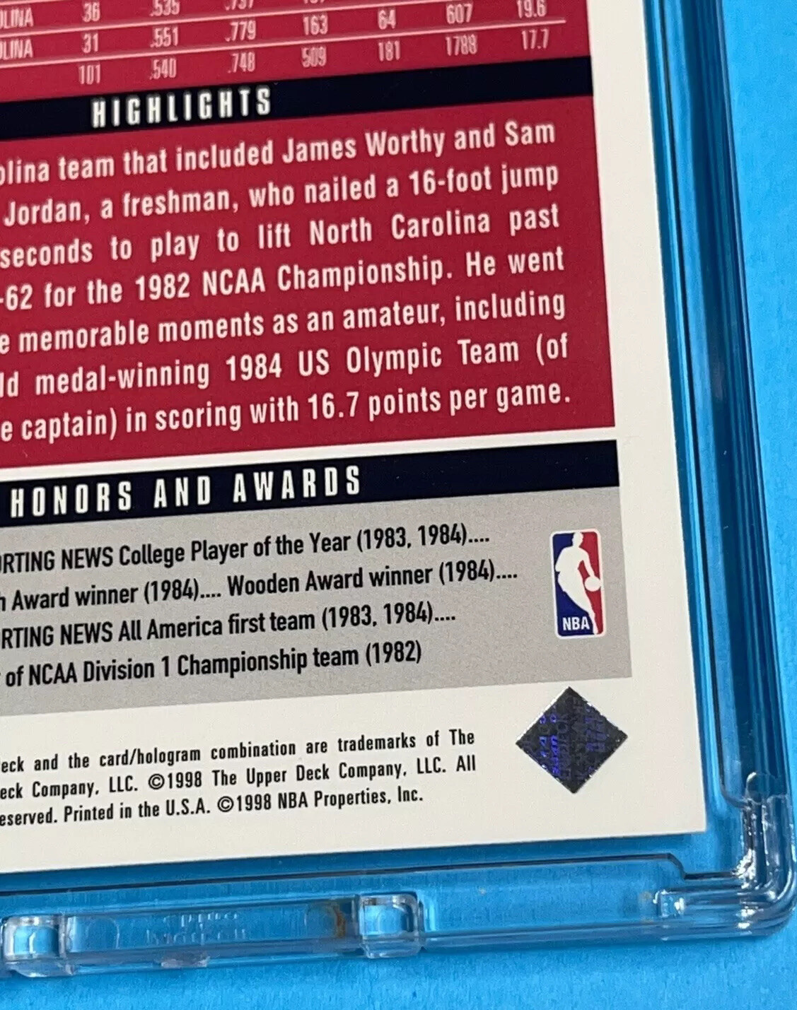 Michael Jordan ROOKIE SEASON AUTHENTIC CARD VERY RARE BULLS JERSEY #23 ...