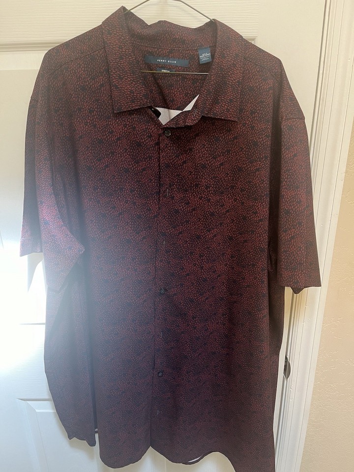 Perry Ellis, Stretch Dress Shirt, Burgundy, Size 2XLT, New | eBay