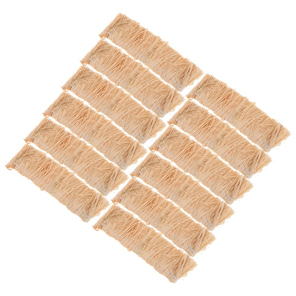 12 Pcs Fairy Garden Straw Model House Roof Artificial Palm Thatch Mini ...