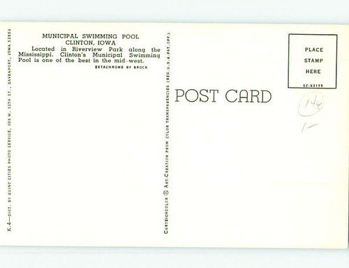 Pre-1980 SWIMMING POOL Clinton Iowa IA : make an offer ho6058@ | eBay