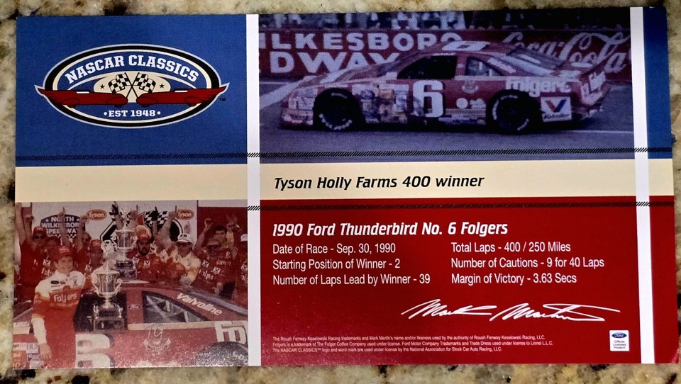 1990 #6 Mark Martin Folgers Ford T-Bird North Wikesboro Raced Win 1:24 ...