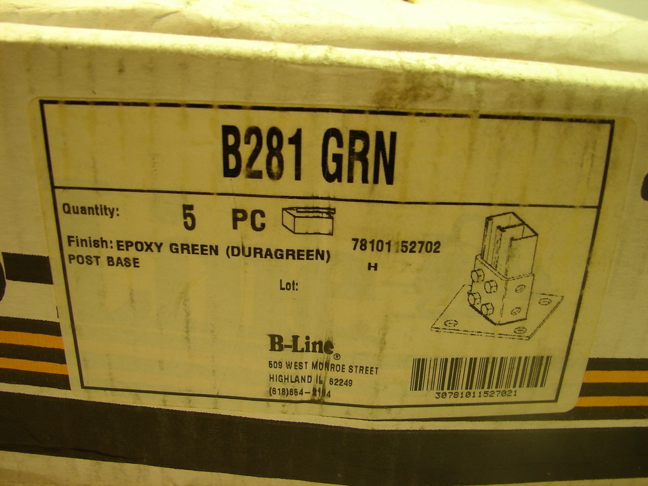 Cooper B-line B281 GRN Green Post Base for sale online | eBay