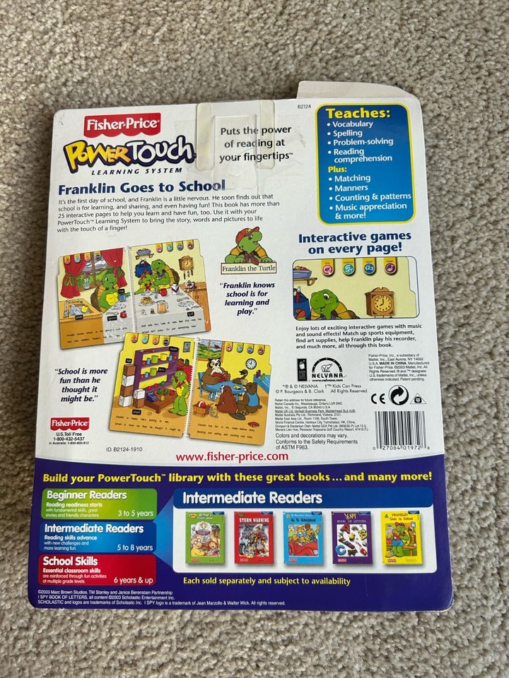 Fisher Price Power Touch Learning System Book & Cartridge - Franklin ...