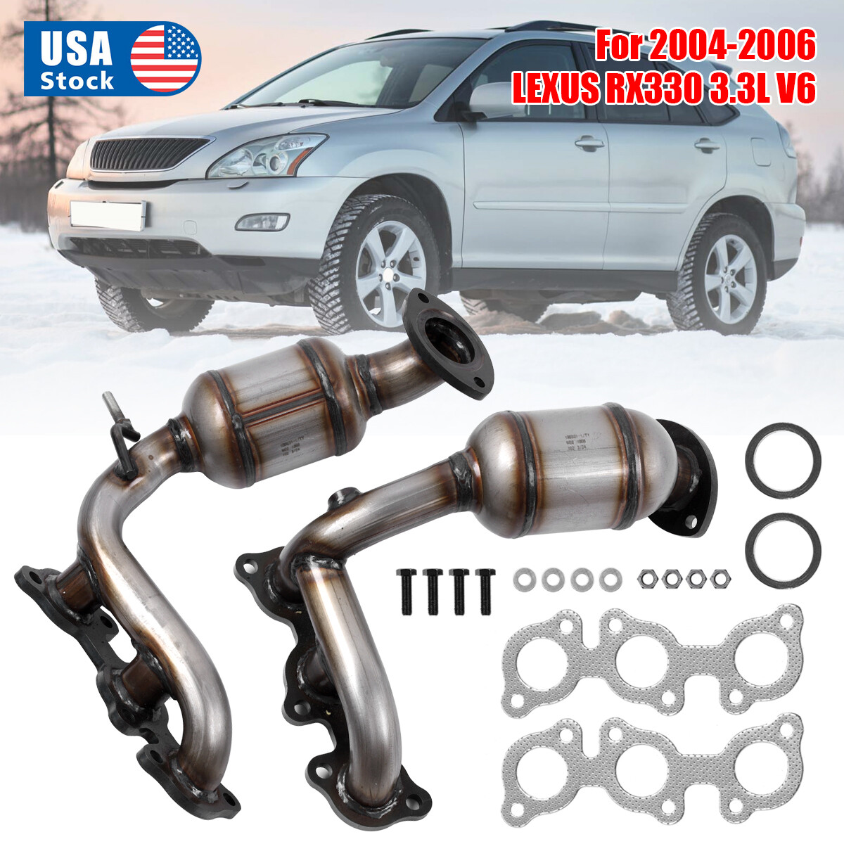 Catalytic Converter Set For 2004-2007 Lexus RX330 Toyota Sienna ...