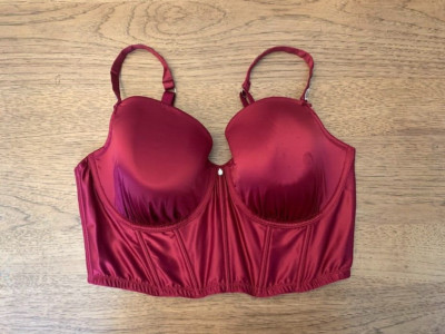 Victoria's Secret Claret Red 34C Dream Angels Bejeweled Strap Satin ...