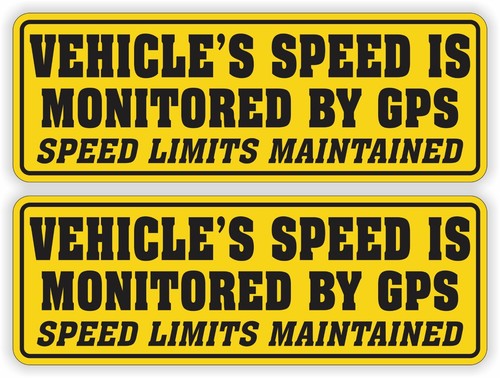 pair - Vehicle Speed Monitored by GPS Vinyl Bumper Stickers Decals ...
