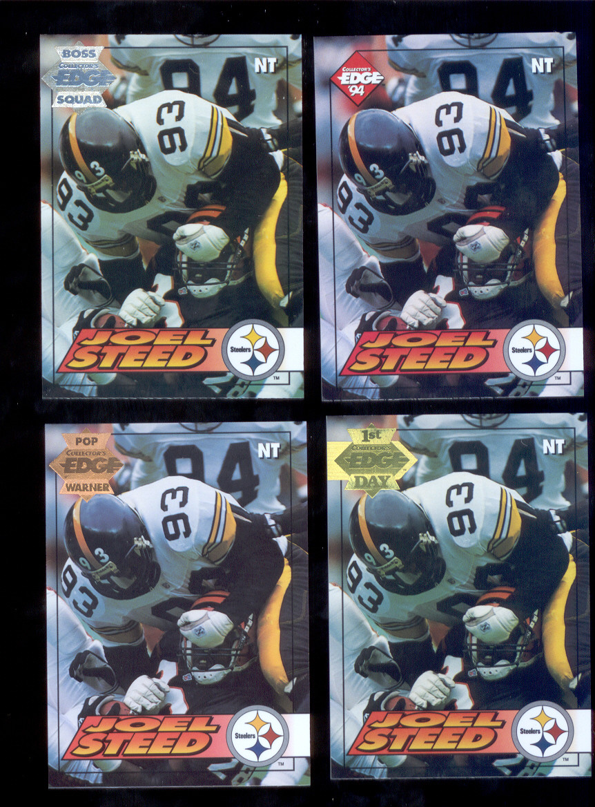 1994 Collectors Edge JOEL STEED Pittsburgh Steeler 4-Card Lot Gold ...