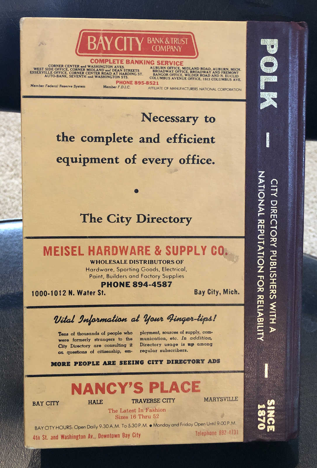 1979 BAY CITY, MICHIGAN Polk Business Directory TELEPHONE ADVERTISING ...