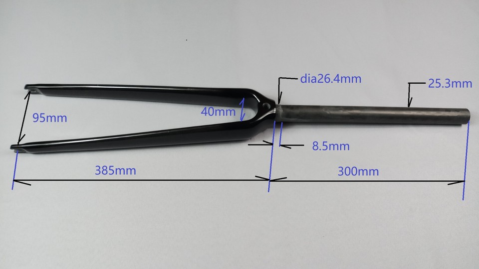Road Bike Bicycle Fork 1" 25.4mm Straight Tube Carbon Fibre 1 inch ...