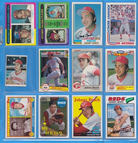 Johnny Bench Lot (12 cards) Rookie Reprint 1975 Topps RBI #308 ...