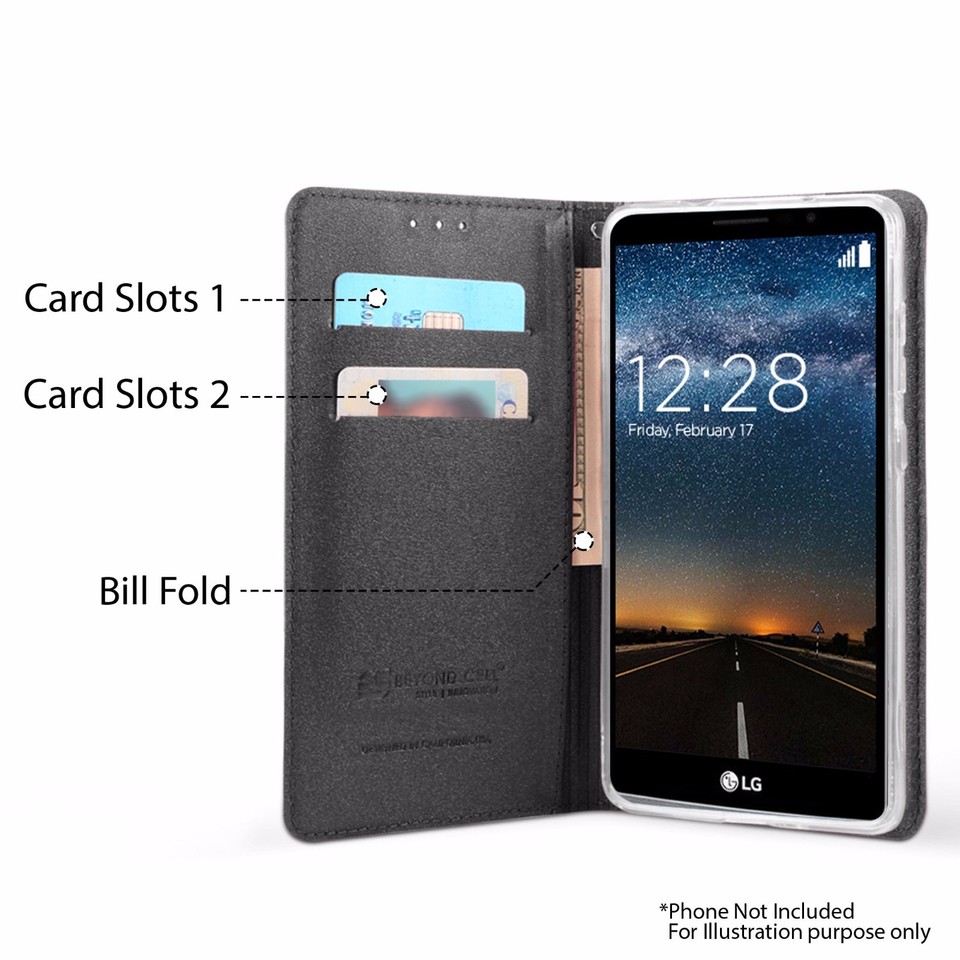 Book Style Folio Case w/Magnetic Flap Cover for LG Stylo 3 LS777 Stylo ...