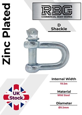 D Shackle Heavy Duty Hex Flush Pin Dee Shackle 19.5mm - 26mm Load ...
