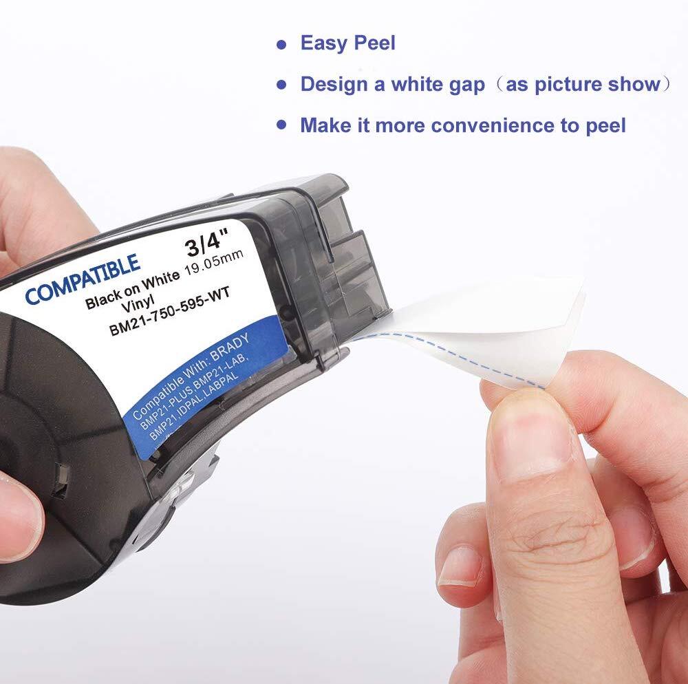 BMP21-PLUS Labels High Adhesion Vinyl Compatible M21-750-595-WT/OR/RD ...