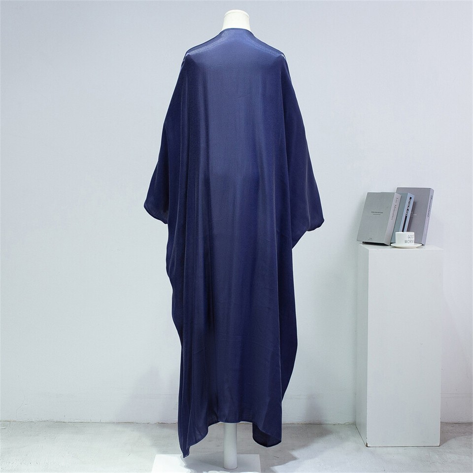 Muslim Women Kaftan Ramadan Party Open Cardigan Abaya Long Dress ...
