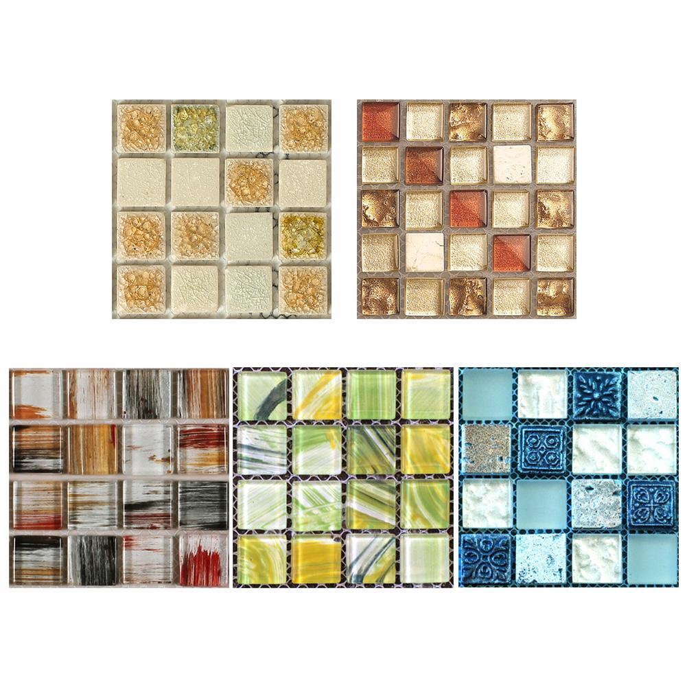 60Pcs DIY Waterproof Self Adhesive 3D Wall Stickers Mosaic Tile Decal ...
