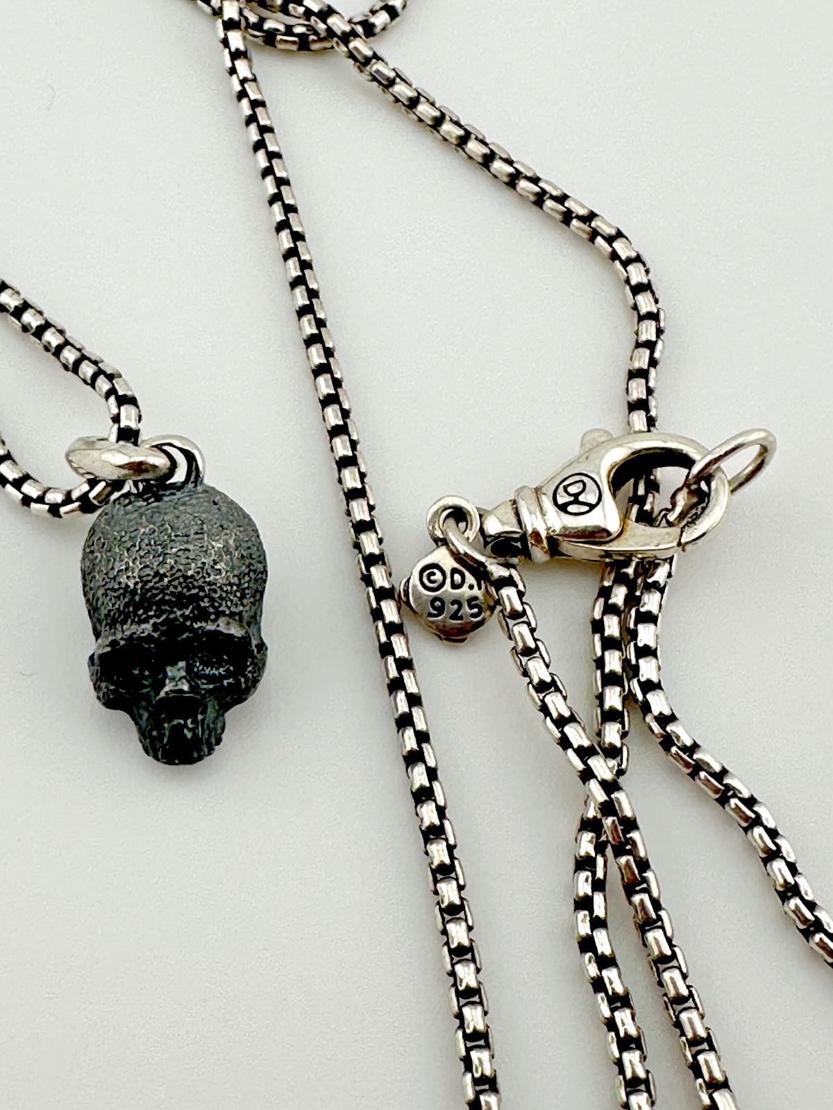David Yurman Sterling Silver Black Skeleton Skull Amu… - Gem
