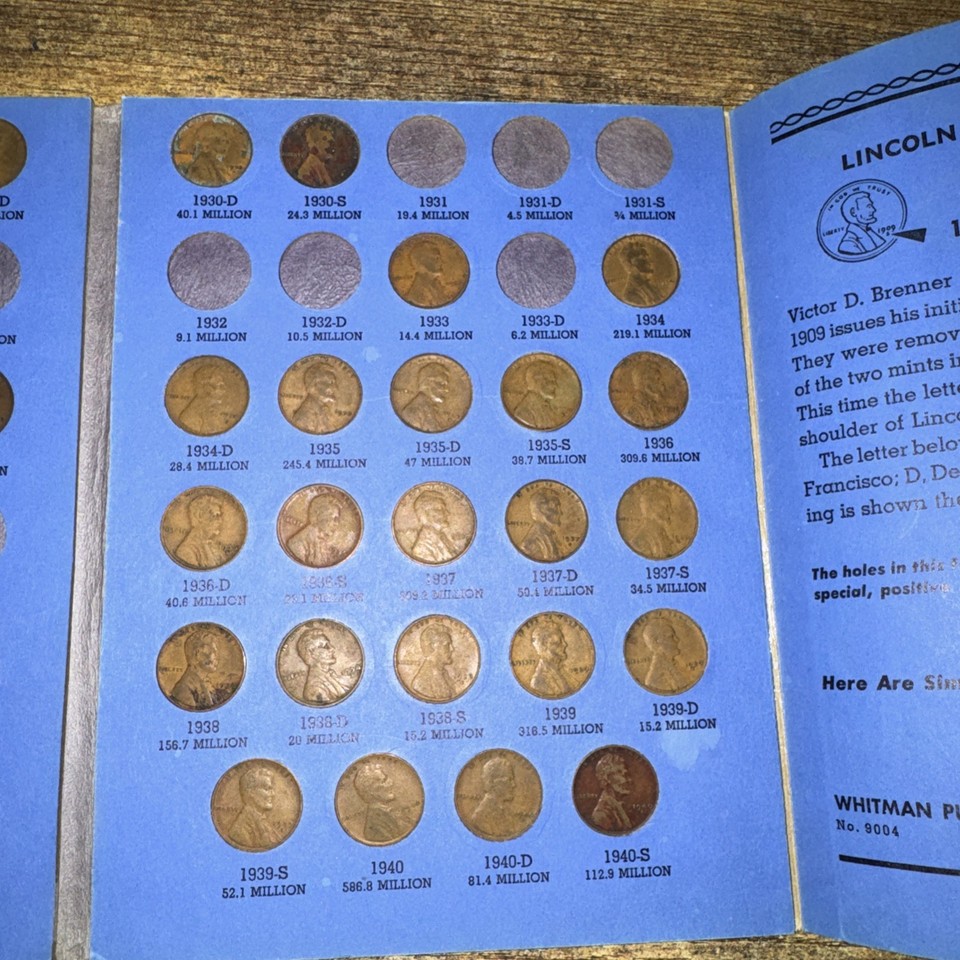 Lincoln Wheat Penny One Cent coin collection lot 1909 1959 80 coins w ...