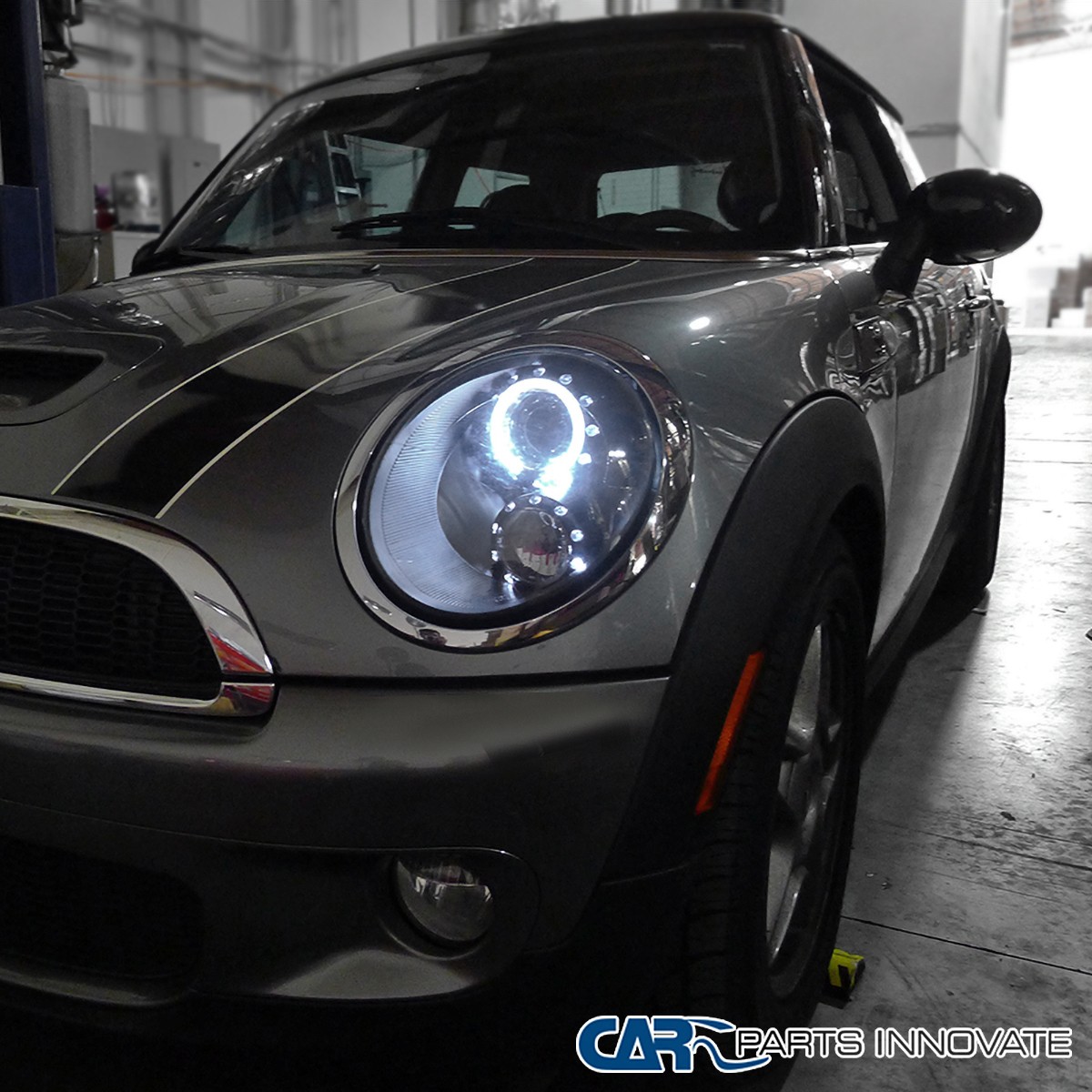 Black Fits 2007-2013 Mini Cooper R56 LED Halo Projector Headlights ...