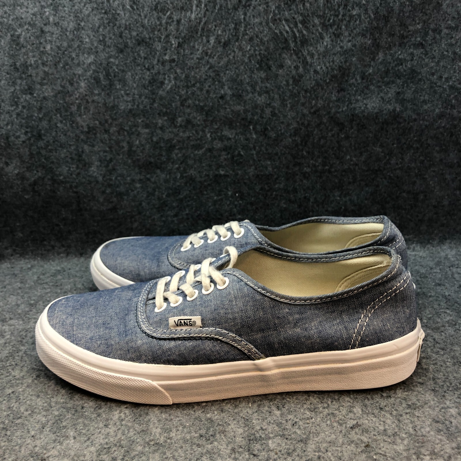 Vans Womens Authentic Blue Denim Wash Canvas Sneakers… - Gem
