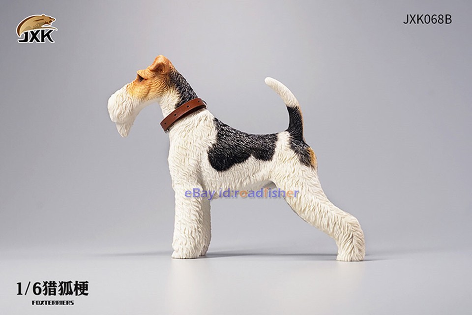 JXK 1/6 FoxTerriers Model Cute Dog Animal Figure Collector Decor Kid ...