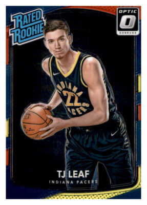 2017-18 Optic Rated Rookie TJ Leaf Pacers #183 RC Red Yellow Parallel ...