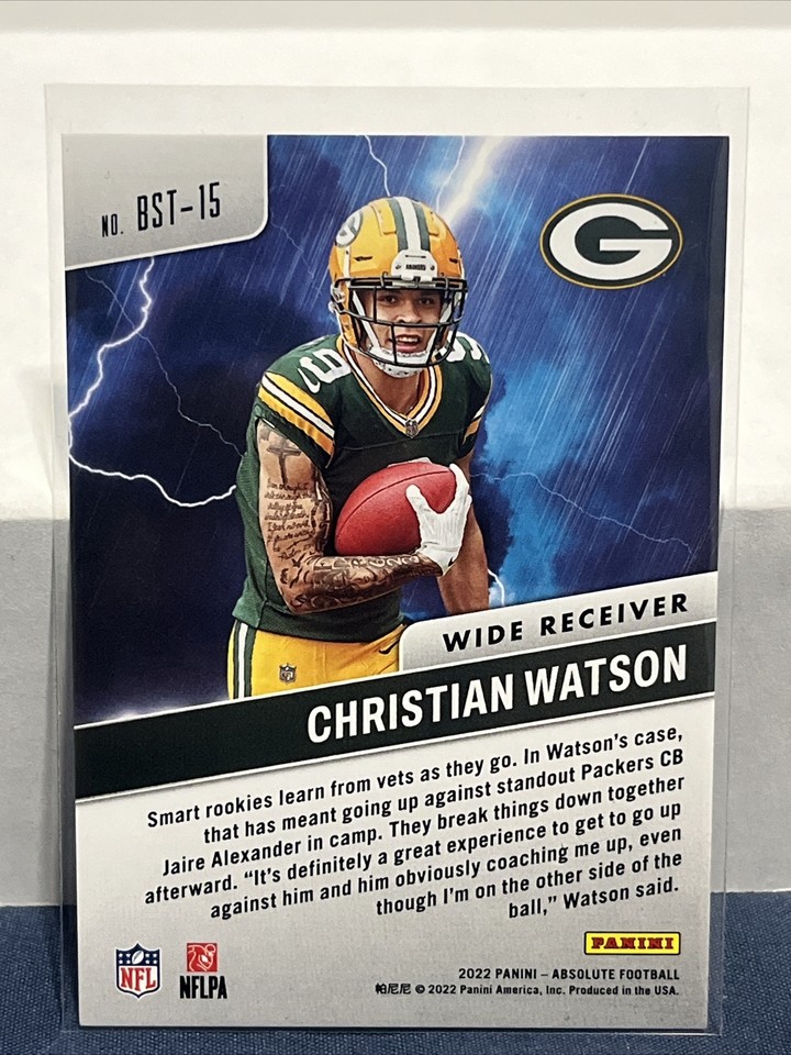 2022 Panini Absolute By Storm Spectrum Blue /50 Christian Watson Rookie ...