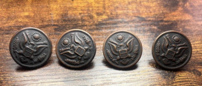 VVINTAGE US Brass Army Uniform Buttons (4) WW1 Era D.EVANS & CO make | eBay