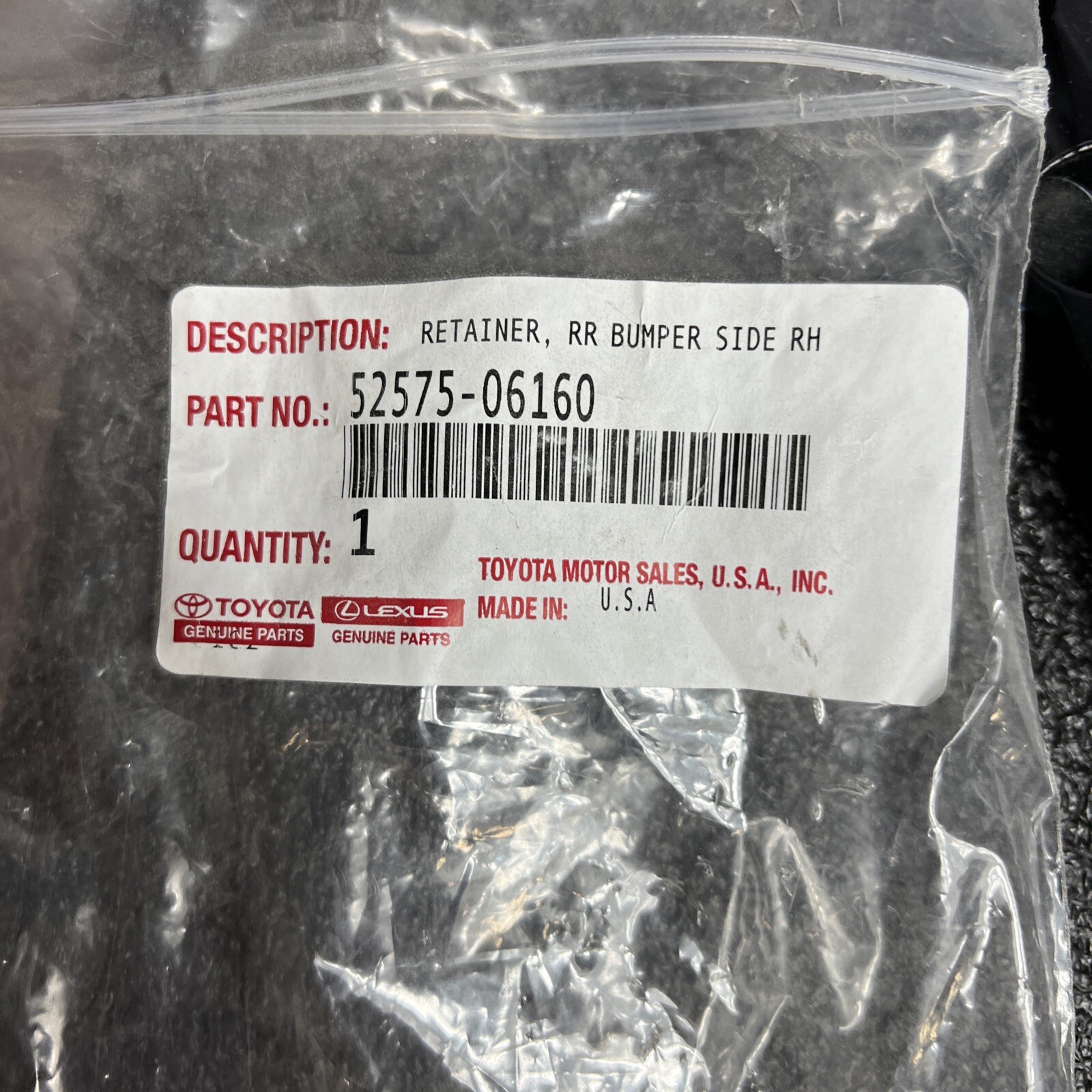 Toyota Camry L LE XLE 2018-2020 Rear Bumper Right Bracket 52575-06160 ...