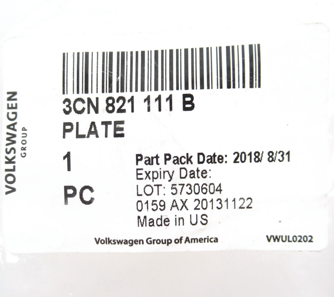 Genuine OEM VW 3CN-821-111-B Driver LH Fender End Plate 2018-2021 Atlas ...