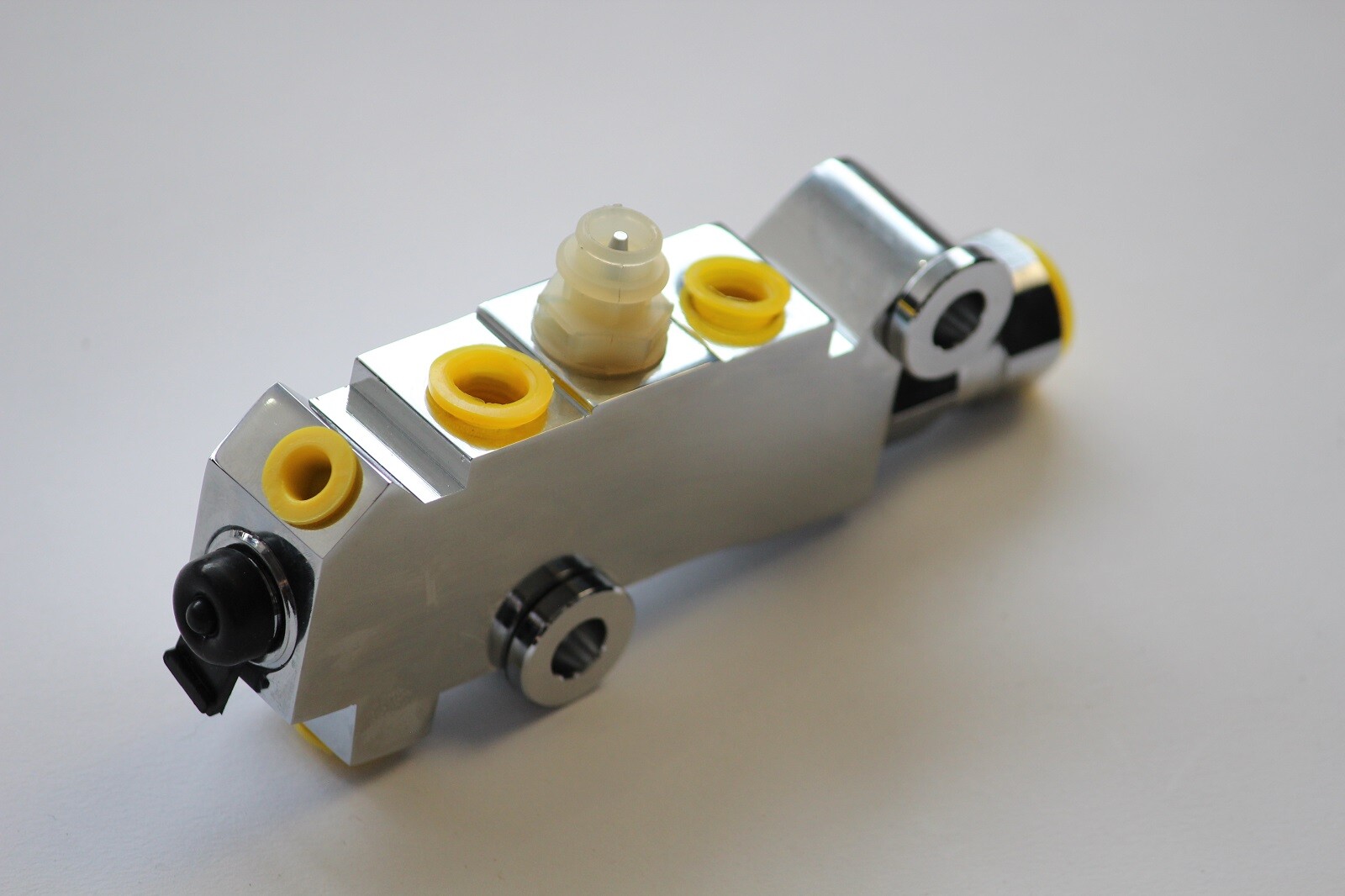 CHROME 8" Power Booster Ball Mill Master Cylinder + Pedal Bracket Kit ...