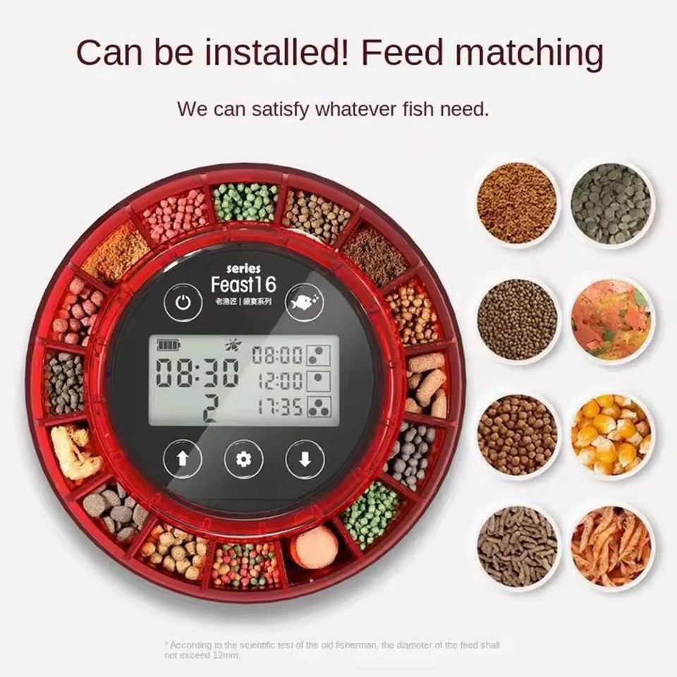 Petbank Automatic Fish Feeder for Aquarium - Auto Food Dispenser with ...