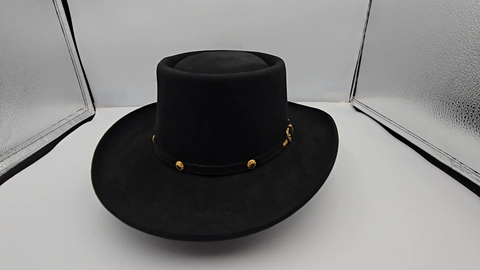 Vtg Resistol black 4x Beaver Felt Western Cowboy Gambler Dealer Hat USA ...
