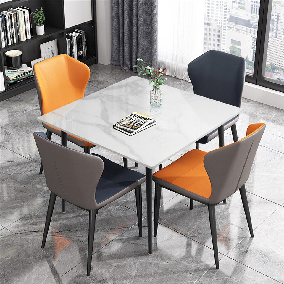Sqaure Kitchen Marble Dining Table Small Compact w Sintered Stone Top ...