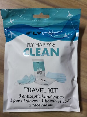 iFLY smart Fly Happy & Clean Travel Kit - Wipes + Gloves + headrest ...