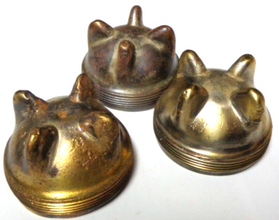 Three Solid Brass Model T Ford Radiator Caps have normal wear with ...
