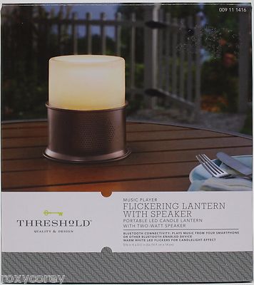 Threshold Portable LED Candle Flickering Lantern With Speaker Music ...