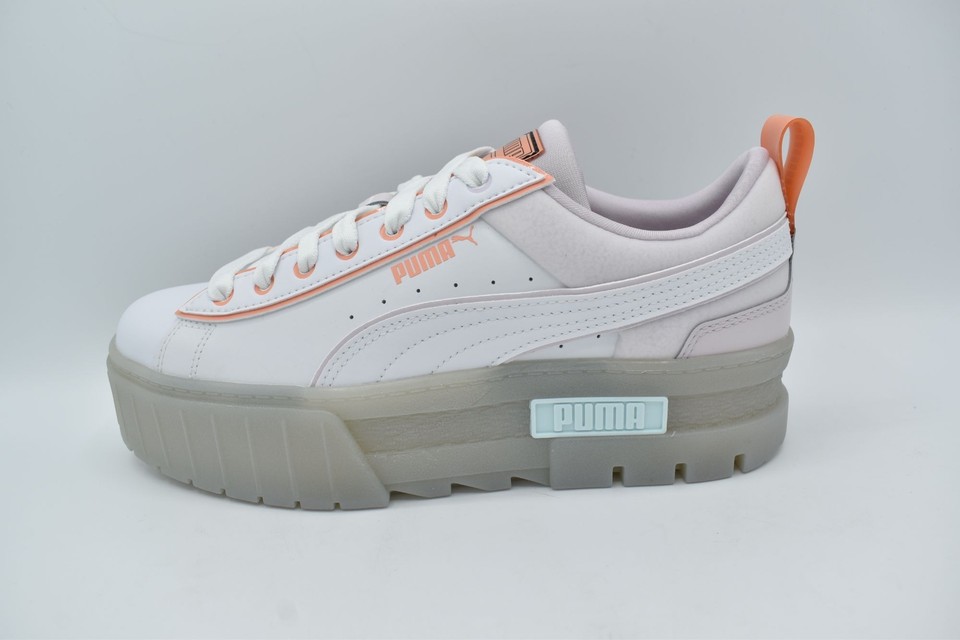 Puma Women Size 10 Mayze White Peach Pink Summer Camp Platform Fashion ...