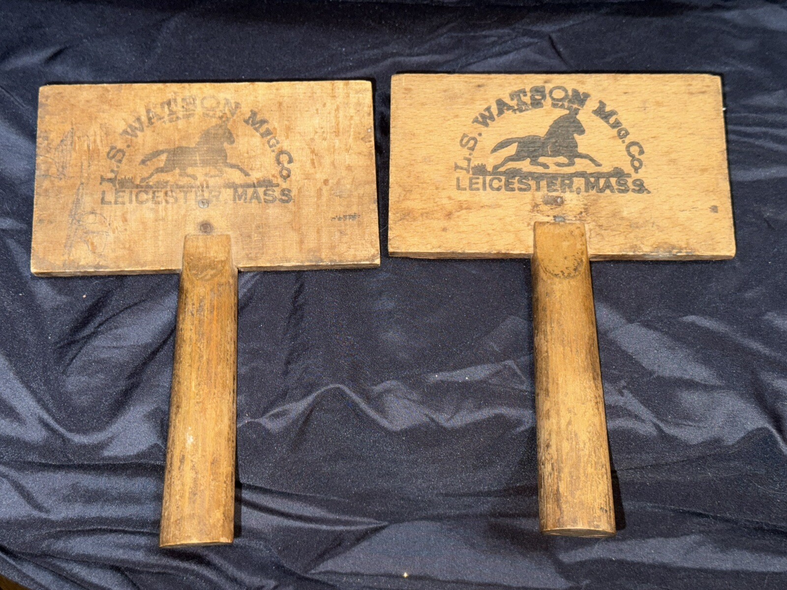 Vintage L.S. Watson Mfg. Co. Wooden Wool Carding Brush Leicester MA Lot ...