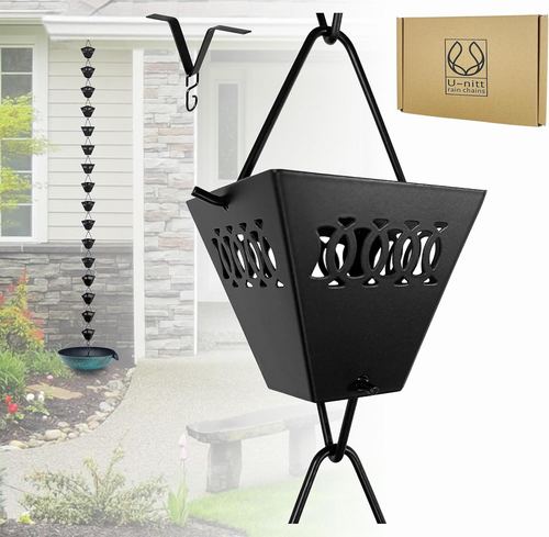 Rain Chain Water Collection for Gutters, Rainwater Catcher & Diverter ...